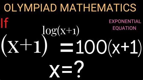 Solving A Nice Exponential Equation Olympiad Mathematics X 1 Log