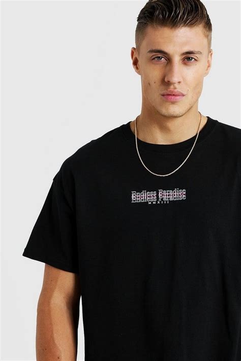 Oversized Endless Paradise T Shirt Boohooman Uk Tee Shirt Designs