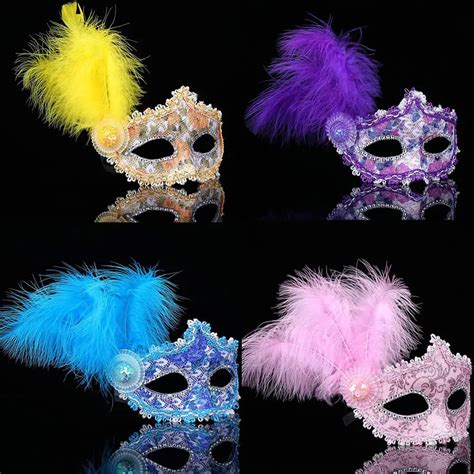 1pc Women Sexy Venetian Lace Feather Flower Eye Masks Christmas
