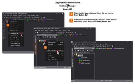how to transfer button bars to the new command manager in securecrt