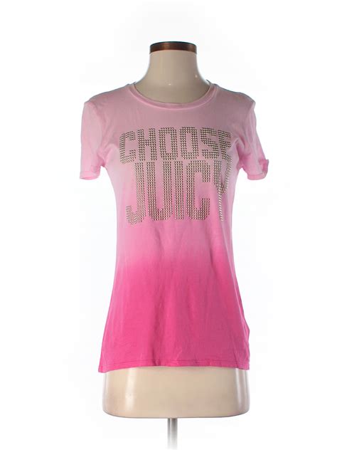 Juicy Couture 100 Cotton Solid Pink Short Sleeve T Shirt Size M 66