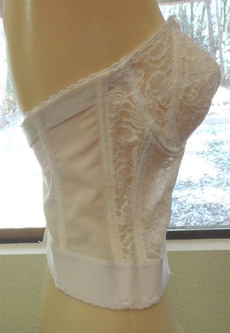 Vintage Goddess White Lace Bustier Bra Boning 38b By Gladsbag