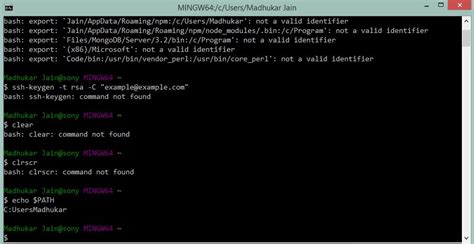 commands not working on git bash stack overflow