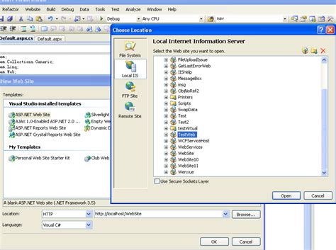 unable to start debugging on the web server an authentication error