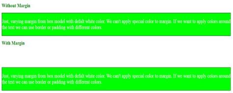 css margin color understanding of different css margin color