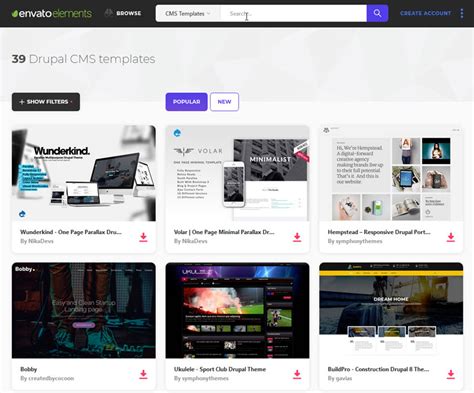 web development 20 best drupal 8 and 9 cms themes for 2020 with