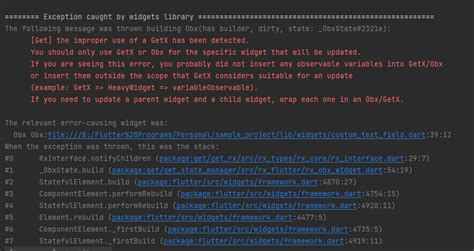 flutter the improper use of a getx has been detected stack overflow
