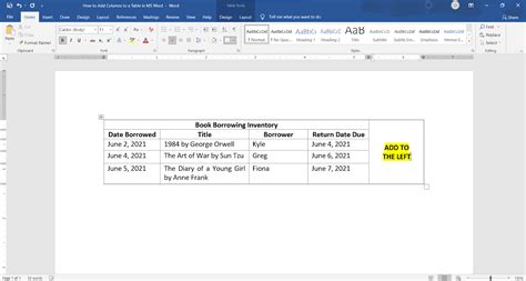 how to add columns to a table in ms word officebeginner