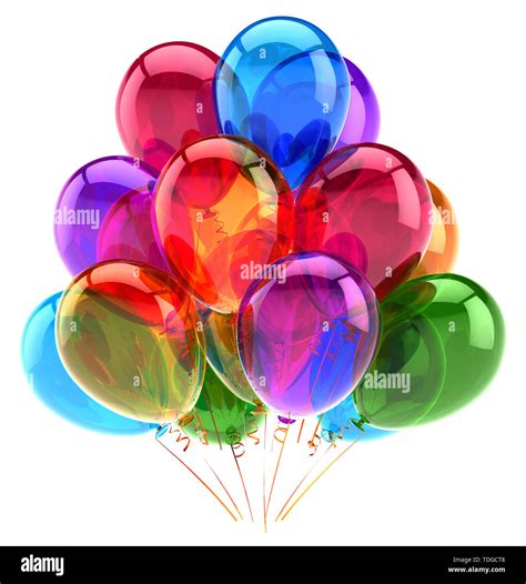 Balloons Party Happy Birthday Decoration Beautiful Multicolored