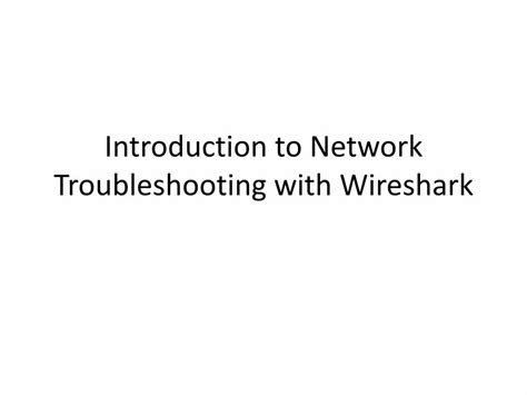 pdf introduction to network troubleshooting with wireshark