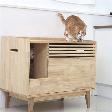 10 Chic Modern Litter Box Cabinets For Cats That Look Like Furniture