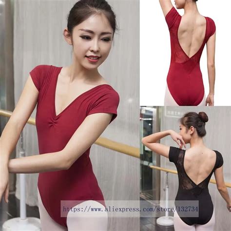 Buy Ballet Leotard For Women Cotton Short Sleeve Lace