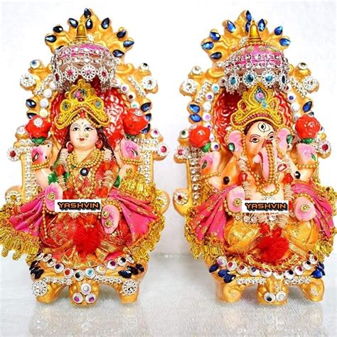 Buy Diwali Idols Clay Singhasan Laxmi Ganesh Murti For Diwali Puja