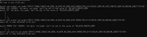 error 1231 42000 variable sql mode can t be set to the value of