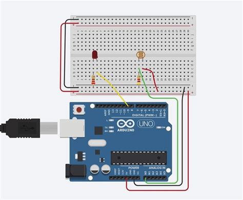light sensor photoresistor with arduino in tinkercad 5 steps with