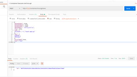 how to use docker api engine to exec cmd in container