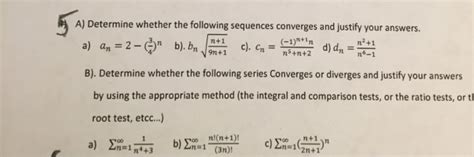 Solved Determine Whether The Following Sequences Converges