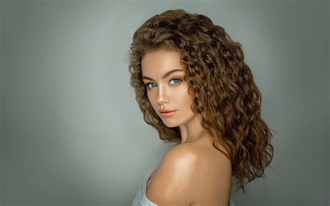 Wallpaper Women Face Grigoriy Lifin Simple Background Bare