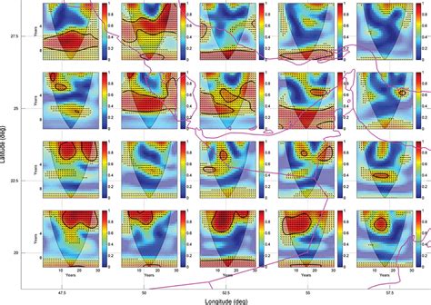 Spatial Variation Of Wtc Of The Ncep Ncar Reanalysis Wind Speed Over