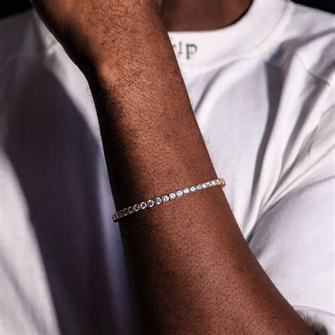 4mm 925 Sterling Silver Vvs Moissanite Tennis Bracelet In Gold Ghetluxe