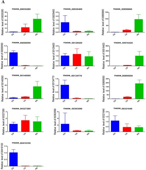 Relative Expression Levels Of Thirteen Degs Under Dha Stress A