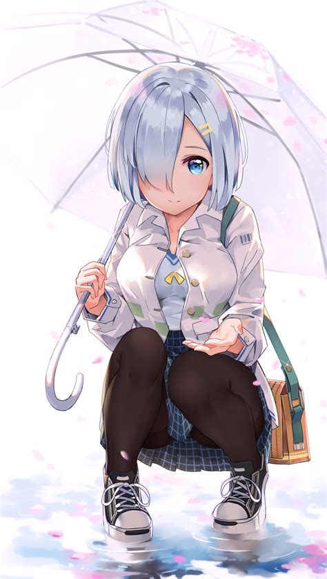 yamano yamanoh hamakaze kancolle kantai collection silver hair