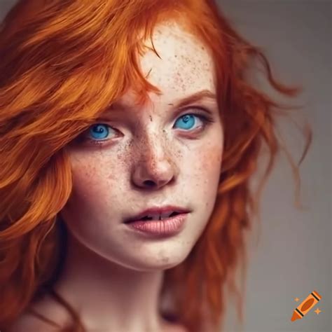 Portrait Of A Confident Young Woman With Red Hair And Freckles On Craiyon