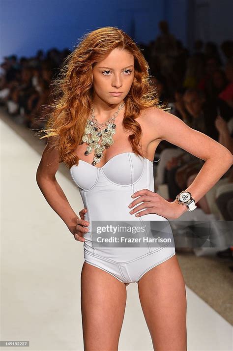 A Model Walks The Runway At The Aquarella Swimwear Show During News