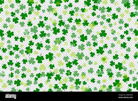 Clover Leaf Flat Design Green Falling Background Pattern Vector