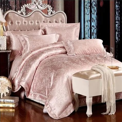 Jacquard Bedclothes Bedding Set Queen King 4 6pcs Satin Quilt Duvet