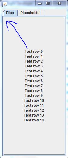 java difficulties in aligning scrollpane in top left
