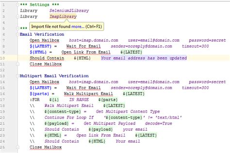 robotframework imap library not found in my robot