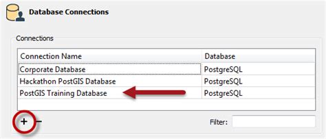 updating databases filtering features to set operation type