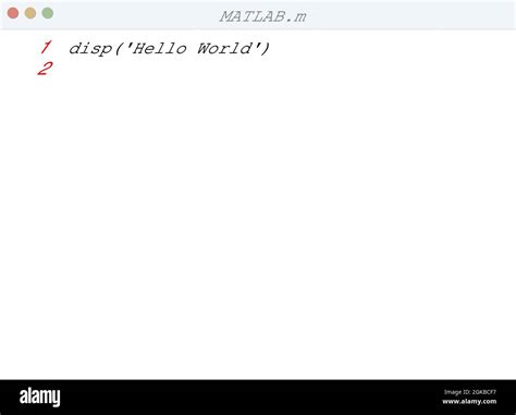 matlab language hello world program sample in editor window