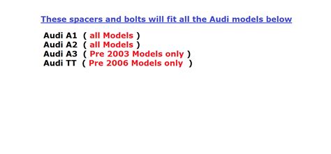 Alloy Wheel Spacers 15mm 20mm Audi A3 A4 B4 B5 B6 B7 A6 Bolts
