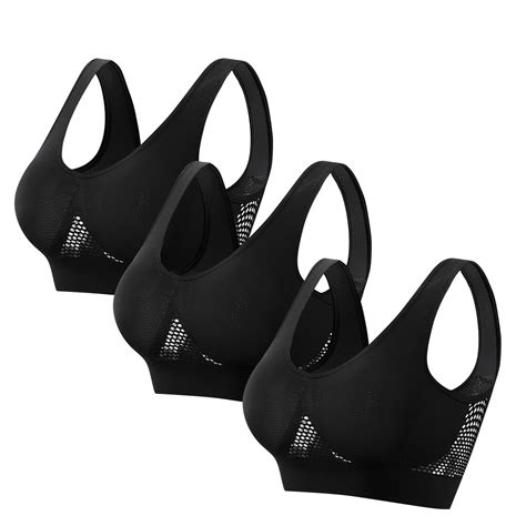 Godokuleh 3 Pack Womens Breathable Cool Lift Up Air Bra Full Support