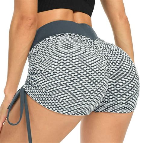Focussexy Womens Booty Shorts Scrunch Butt Lift Yoga Workout Short