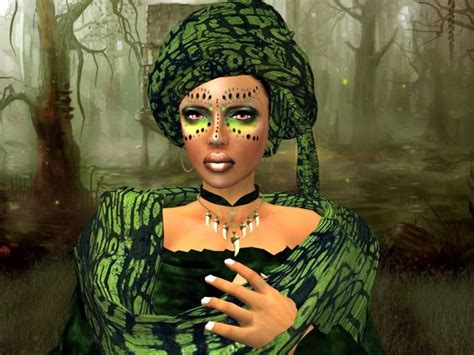 Voodoo Queen Marie Laveau In Green Complete Look Tff Voodoo Halloween