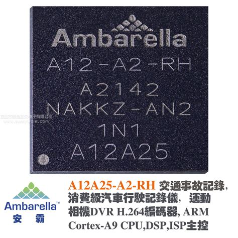 A12a25 A2 Rh Ambarella安霸汽车视频记录摄像头行车记录仪用主控芯片soc Ddr3 Cpu Dsp Encode