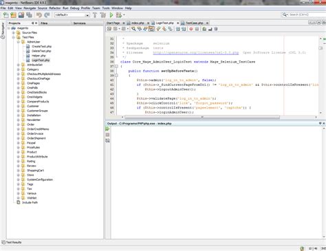 magento 1 7 error in mtaf while running sample test in netbeans