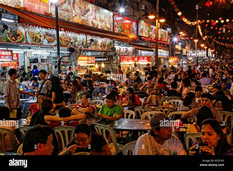 Street Food Stalls And Restaurants In Jalan Alor In Kuala Lumpur