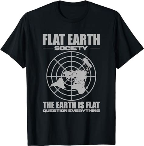 Flat Earth Society Earth Map Graphic T Shirt For Men Women