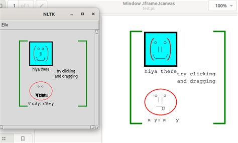 python drawing in nltk with tkinter canvas and exporting to