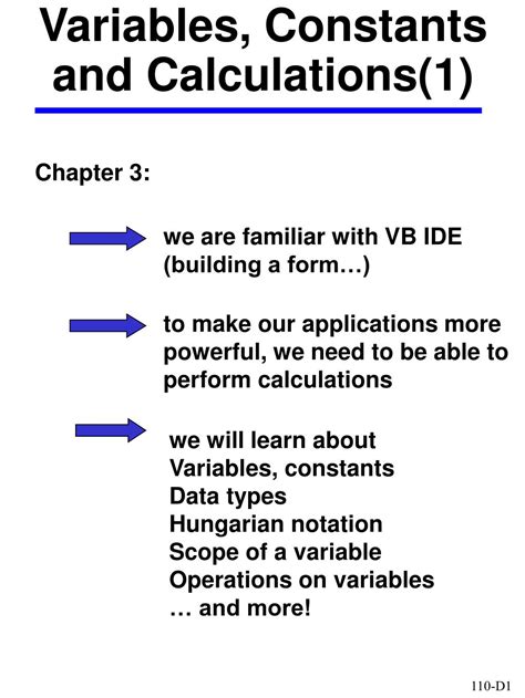 ppt variables constants and calculations 1 powerpoint presentation