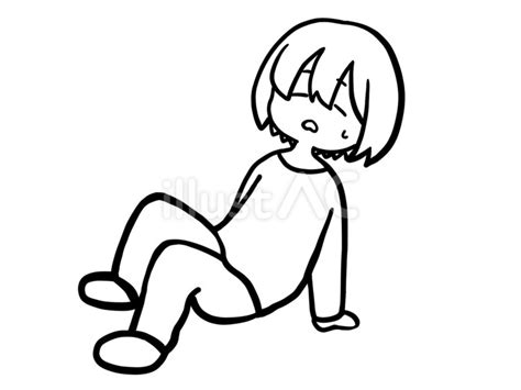 疲れる へばる 線画イラスト No 23728293｜無料イラスト・フリー素材なら「イラストac」