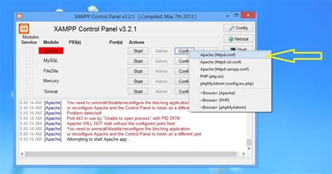 xampp error apache dan mysql tidak bisa running njuk kudu kepiye