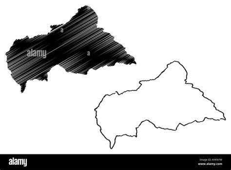 Central African Republic Map Vector Illustration Scribble Sketch