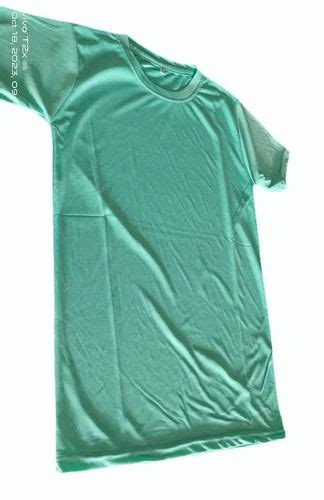 Sea Green Round Neck Men Plain Hosiery T Shirt Half Sleeves At Rs 180