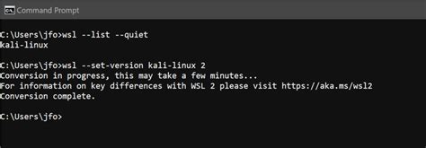 cómo convertir kali linux en windows 10 al nuevo wsl 2