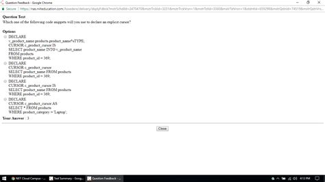 niit pl sql cycle test 3 solutions